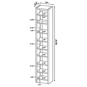 Coaster Home Furnishings Eliam Rectangular Bookcase with 2 Fixed Shelves Cappuccino
