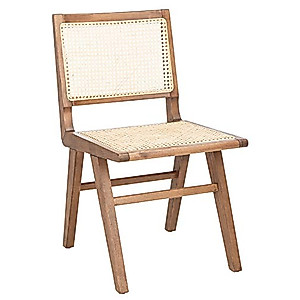 Safavieh Couture Home Collection Hattie Walnut French Cane Living Room Dining Accent Chair (Fully Assembled) -Set of 2 SFV4101D-SET2