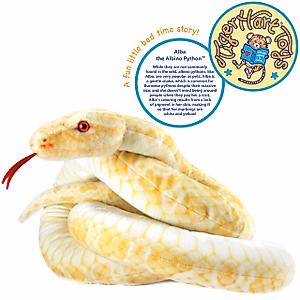 TigerHart Alba The Albino Burmese Python - 100 Inch Long Stuffed Animal Plush Snake