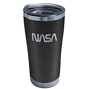 Tervis Triple Walled NASA Insulated Tumbler Cup Keeps Drinks Cold & Hot, 20oz - Stainless Steel, Logo, Black