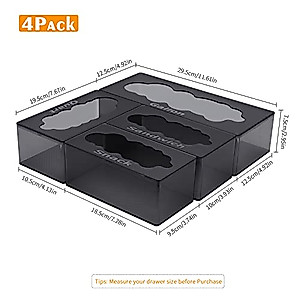 Liotww Ziplock Bag Organizer for Drawer, Storage Bag Organizer, Baggie Organizer, Sandwich Bag Organizer, Ziploc Bag Organizer for Gallon Quart Snap (4 Pack, Grey)