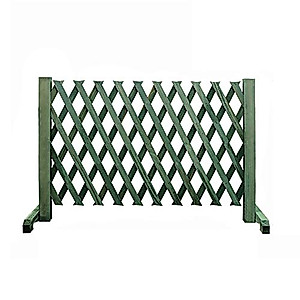 LIXIONG Garden Fence Wooden Expanding Fence Privacy Screen Border Isolation Animal Barrier for Flowerbeds Hotels， 5 Size (Color : Green, Size : 80 x 35 cm)