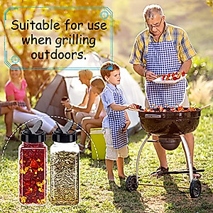 24 Pack 3.5oz Square Plastic Spice Jars,Seasoning Containers with Black Screw Lids to Pour or Shake,Empty Storage Spice Containers for Spice,Powders,Peppers