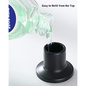 Darnok 78111MB Luca Dish Soap Dispenser for Kitchen Sink, Pump for Dishwashing Liquid Soap or Hand Lotion, Refill from The Top, Countertop Built-in Mount, 17oz Bottle, Matte Black