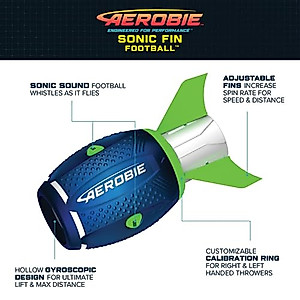 Aerobie Sonic Fin Football, Aerodynamic Russel Wilson Foam Football Toy, Outdoor Games for Kids and Adults Aged 8 and Up