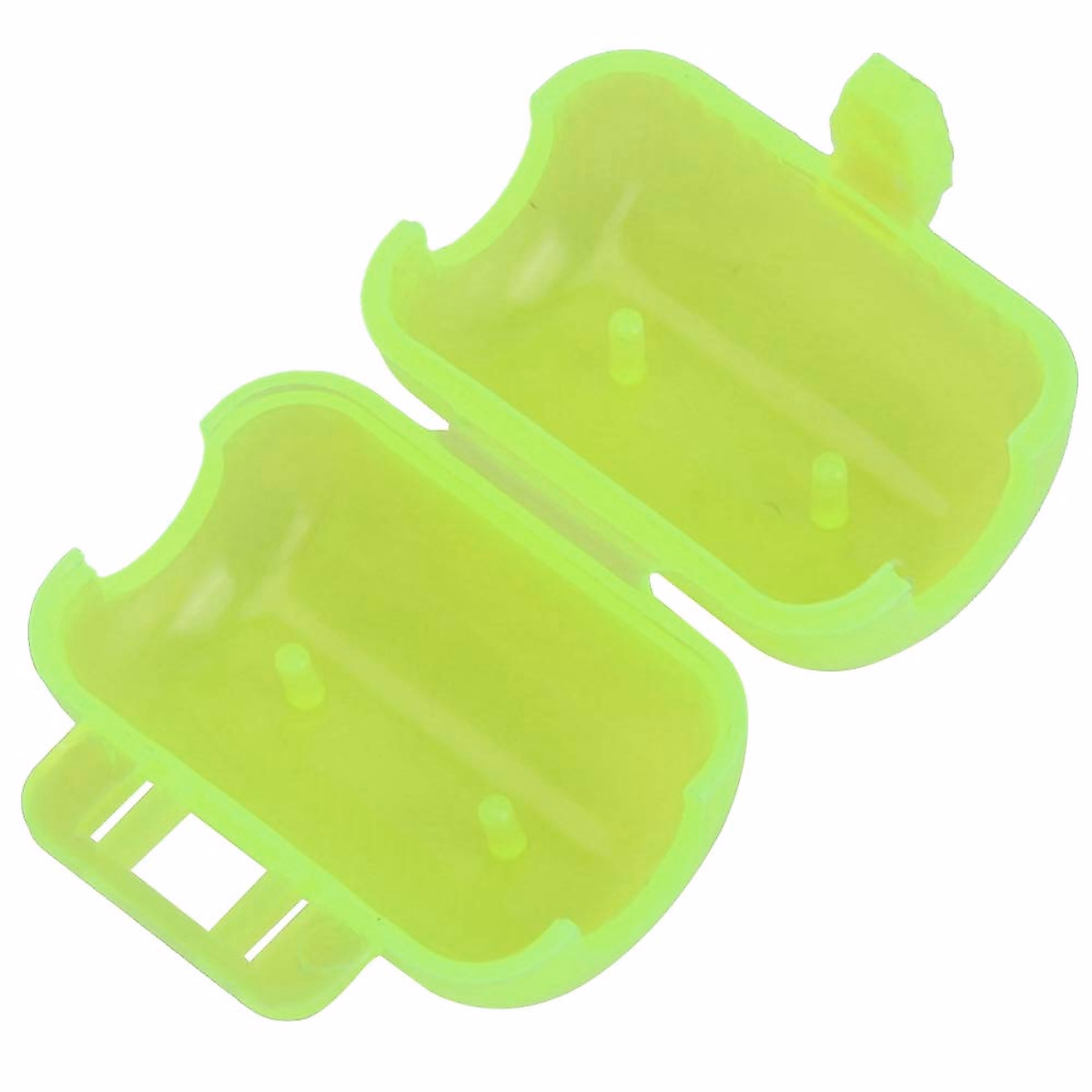 50 Pcs Plastic Fishing Hook Box Clamshell Fluorescent Yellow Squid Lure Hook Box Cover Case Fishing Accessory Tackle Box(Small)