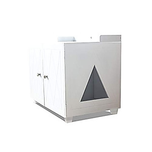 Furhaven Designer Hidden Litter Box Storage Container Cabinet - White, One Size