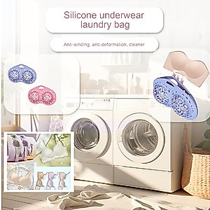 Bra Washing Bag for Laundry, BeauFairy Silicone Lingerie Bags for Washing Delicates, Mesh Bra Laundry Bags, Fits A-C Cup Bras, Anti Deformation Lingerie Bag for Washer/Dryer Machines, 003