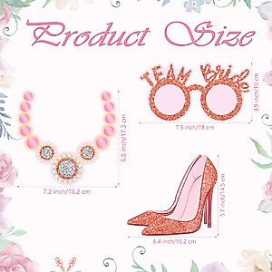 26 Pieces Bridal Shower Wedding Photo Booth Props Bachelorette Photo Props Rose Gold Pink Future Wife Party Decorations for Bridal Shower Out Hen Party Gift Accessories