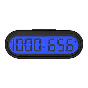 YUELER 2 in1 Convenient Car Digital Clock Convenient Accurate Dashboard Clocks Blue Digital Clock