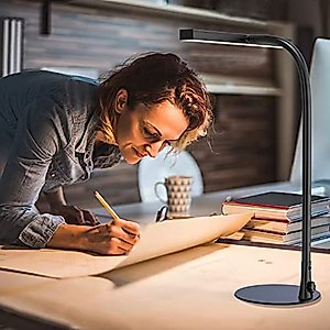 CELYST LED Desk Lamp, 10W Architect Desk Light with Flexible Gooseneck for Home Office, 3 Color Modes & 30 Brightness Levels Reading Lamp, Bright Tall Task Light for Piano, Computer, Table, Black
