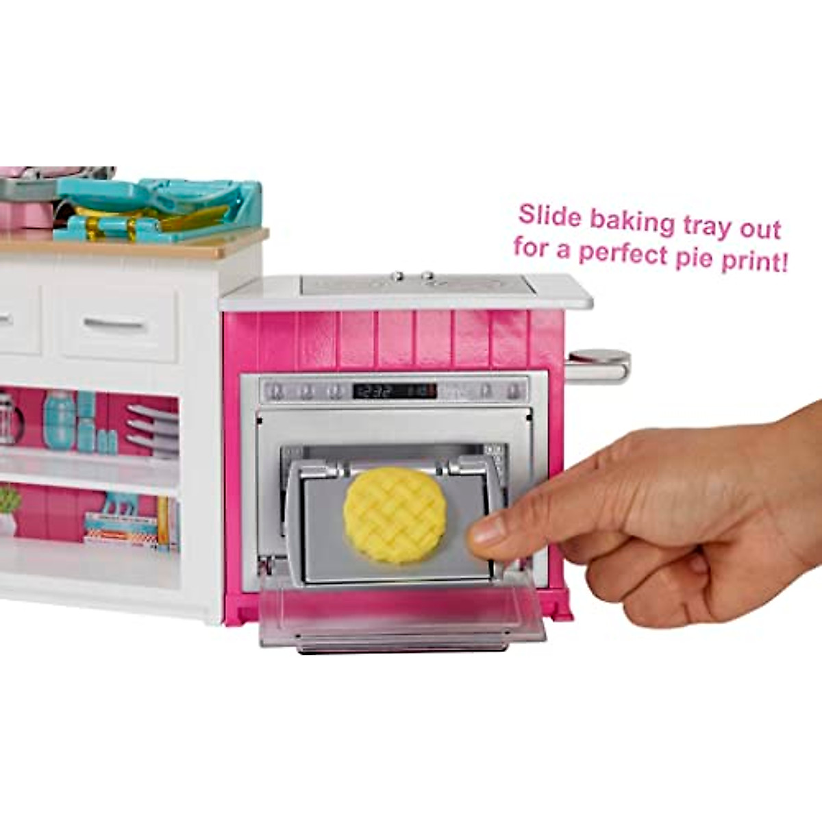 Barbie Ultimate Kitchen Doll & Playset with Lights & Sounds, Food Molds, 5 Dough Colors & 20+ Accessories, Blonde Chef Doll (Amazon Exclusive),Pink