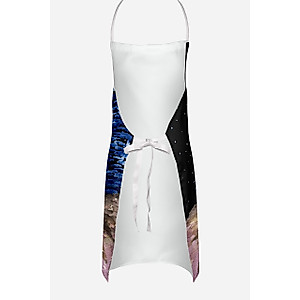 Caroline's Treasures SS8443APRON Starry Night Old English Sheepdog Apron Cooking Kitchen Server Baking Crafts Gardening for Adult Women Men, Unisex, Large, Multicolor