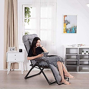 Moonase 67 Inch Patio Chaise Lounger Cushion, IndoorOutdoor Rocking Chair Sofa Cushion with Ties and Top Cover,Non-Slip Sun Lounger Rocking Chair Swing Bench Cushion, Gray