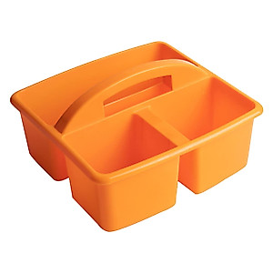 Multiuse Organizer with Handle: Stackable Plastic Bin Basket Divided Storage Tote Holder Plastic Craft Storage Organizer Basket for Art Craft Supplies Makeup Bathroom Shower Cleaning