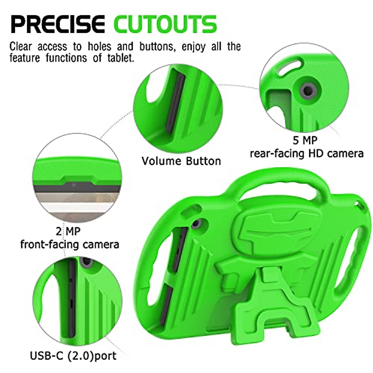 AVAWO Kids Case for Amazon Fire HD 10 & Fire HD 10 Plus Tablet (2021 Release,11th Generation), with Shoulder Strap, Lightweight Shockproof Handle Kids Case for Fire HD 10 2021 Tablet, Green