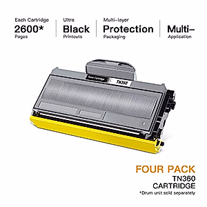 E-Z Ink(TM) Compatible Toner Cartridge Replacement for Brother TN330 TN360 TN-330 TN-360 High Yield Compatible with DCP-7040 DCP-7030 MFC-7840W HL-2140 MFC-7340 MFC-7440N HL-2170W HL-2150N (4 Black)