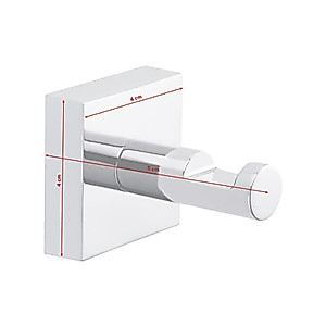 tesa EKKRO Bathroom Hook - No Drill Chromed Metal Self-Adhesive Hook for The Bathroom in Round Design - Stainless - Waterproof - Includes Removable Glue Solution