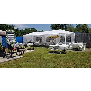 10'x30'x8.5' White Outdoor Gazebo Canopy Tent 8 Removable Walls, for Wedding Tent Party Tent Meeting Tent Camping Tent Commercial Use Backyard Events Etc, Easy to Assemble, Elegant Design