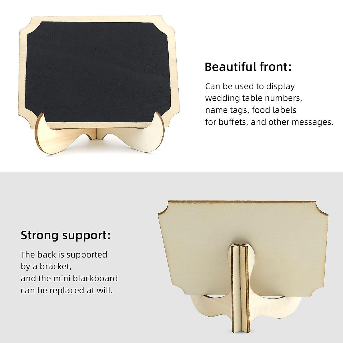 20 Pack Mini Chalkboard Signs Food Labels Small Wooden Blackboard with Easel Stand for Table Numbers Wedding Sign Message Board Place Cards Party Chalk Board Event Decorations Buffet Chalkboards