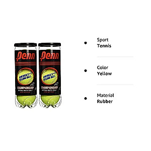 Penn Championship High Altitude Head Tennis Balls – 2 Pack 6 Balls Yellow - USTA & ITF Approved - Official Ball of The United States Tennis Association Leagues - Natural Rubber for consistent Play