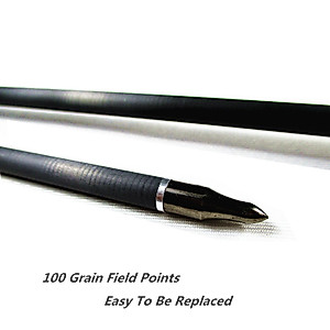 MS JUMPPER Archery Carbon Arrows 400 Spine with 4” Real Feather Fletching 100 Grain Points for Compound Recurve Longbow (12 Pack) (30 Inch Arrows)