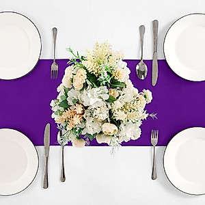 BEDDEB 12-Pack Purple Satin Table Runner 12 x 108 Inch Long Table Runner for Wedding, Purple Birthday Party Decorations, Premium Table Runners for Banquets, Graduations, Engagements