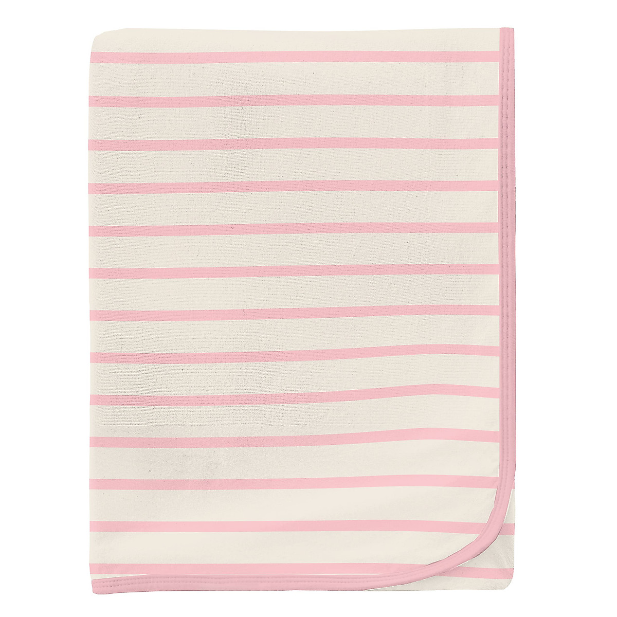 KicKee Pants Swaddling Blanket, Made from Luxuriously Soft KicKee Signature Blend Bamboo Fabric, Buttery Softness for Snuggling Your Baby (Lotus Sweet Stripe - One Size)