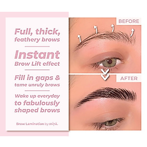 MIYA LASH 2 in 1 Lash Lift & Brow Lamination Kit | Instant Fuller Eyebrows, Eyelashes | Salon Result lasts 8 weeks | Professional LVL, Perm, Laminate with Silicone Shields, Lash Picks