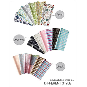 Precut Fabrics for Quilting no Repeat Design Printed Floral Cotton Fabric for Patchwork Squares Bundles for Craft DIY /45pcs 8" x 8"