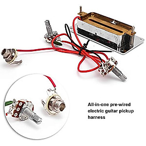 Electric Guitar Double Coil Pickup with Harness 1V1T Control Output with Volume Tone Pots Accessory for Guitar Accessory
