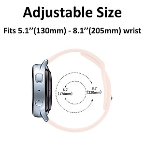 Meliya Bands Compatible with Samsung Galaxy Watch 4 - 40mm, 44mm, 42mm, 46mm Silicone Sport Replacement Straps for Women & Men (Pink Sand)