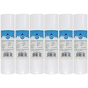 6-Pack Replacement for Aqua Pure SST1HA Polypropylene Sediment Filter - Universal 10-inch 5-Micron Cartridge Compatible with Aqua Pure SST1HA Industrial Grade Water Filter - Denali Pure Brand