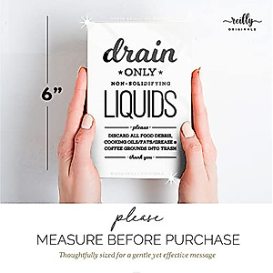 4x6 Inch Drain Only Non-Solidifying Liquids Designer Sign ~ Ready to Stick, Lean or Frame