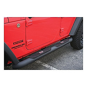 ARIES AL231007 Big Step 4-Inch Round Black Aluminum Nerf Bars, Select Jeep Wrangler JK