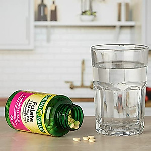 Support Your Body's Needs with Spring Valley's Folate Dietary Supplement - 1,333mcg, 400 Count. Includes Luall Fridge Magnetic