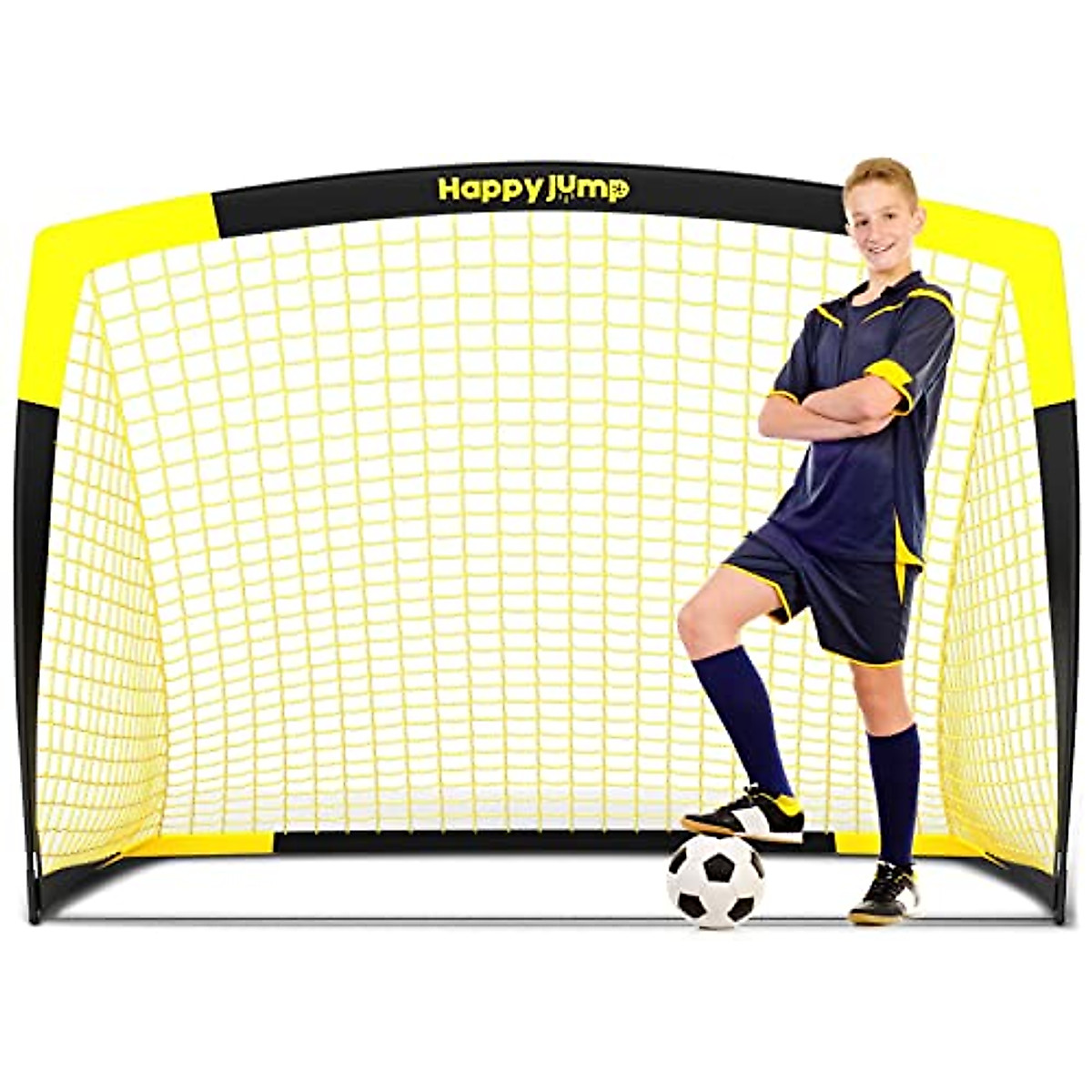 Happy Jump Soccer Goal Pop Up Foldable Soccer Net for Backyard 5'x3.6', 1 Pack