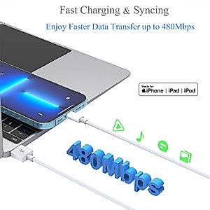 iPhone Charger Cord 3ft Lightning Cable 3Pack Durable Charging Wire Apple MFi Certified for iPhones 14 13 12 11 Pro Max XR XS SE X 8 7 6 5 Plus iPad