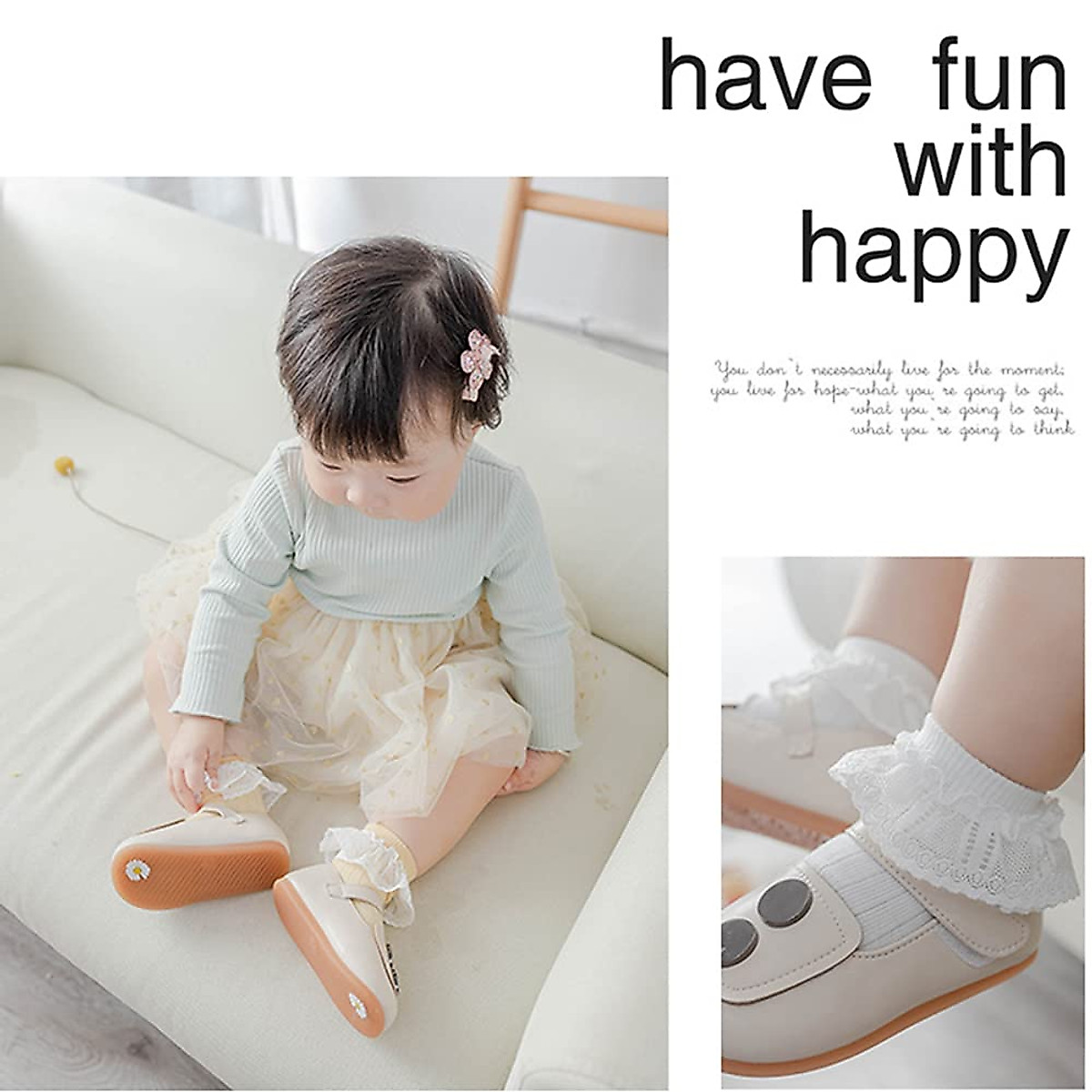 QandSweet Newborn Girls' Socks Baby Ankle Sock for Infant and Toddlers (0-6 Months)