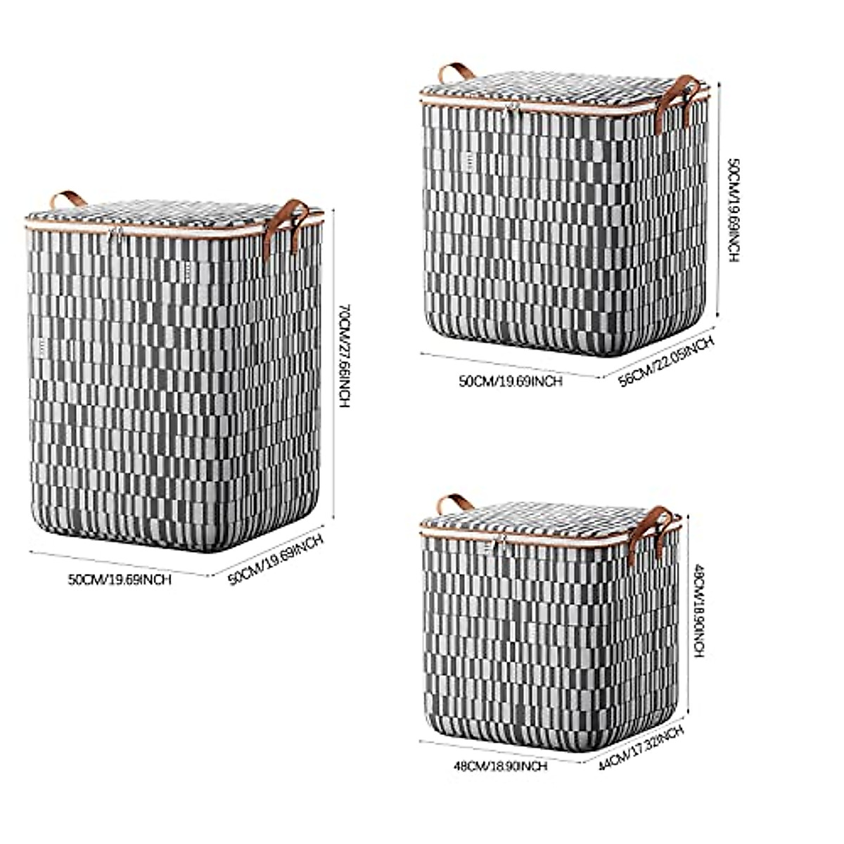 180L Large Storage Bags - Clothes Storage Bins Foldable Closet Organizer Storage Containers with Durable Handles Thick Fabric for Clothing, Blanket, Comforters, Bed Sheets, Pillows and Toys (180L)