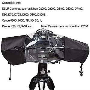 WANBY Waterproof Camera Rain Cover Professional Soft Black Camera Rain Covers for All DSLR SLR Cameras