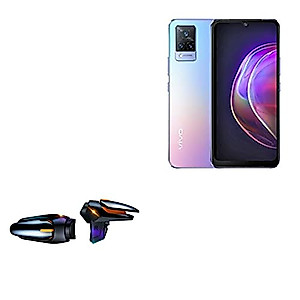BoxWave Gaming Gear Compatible With vivo V21 - Touchscreen QuickTrigger Auto, Trigger Buttons Autofire Gaming Mobile FPS - Jet Black