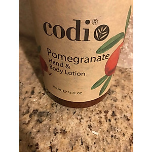 CODi Pomegranate Lotion - Body and Hand Lotion with Pump for Women and Men - Pomegranate Body Lotion with Wonderful Pomegranate Scent - Less Greasy, Quick Absorbent - 1 750ml Bottle and 2 100ml Tubes