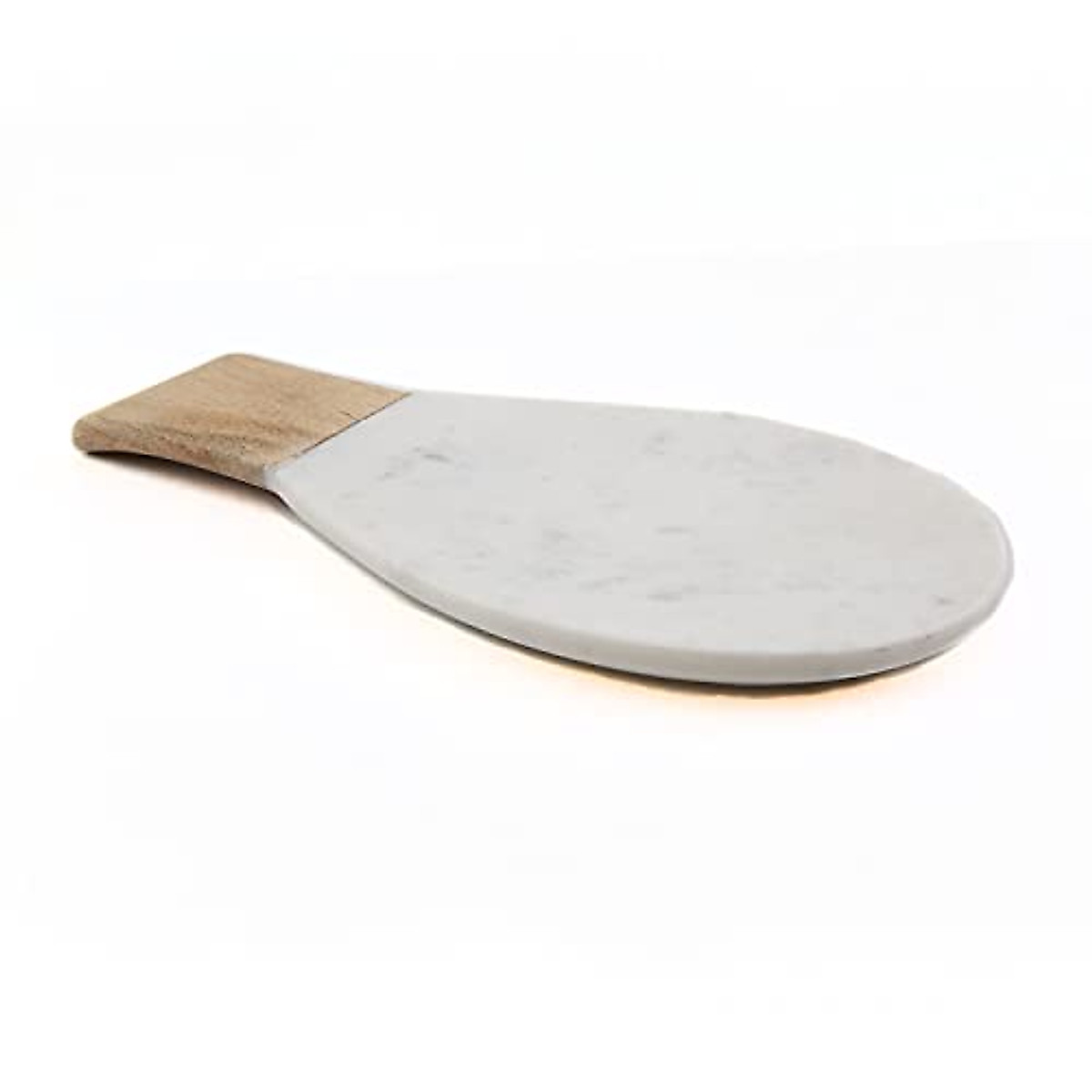 Thirstystone White Marble and Acacia Wood Large Spoon Rest 10" x 8"