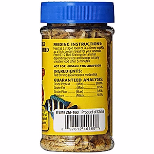 Zoo Med 2 Pack of Large Sun-Dried Red Shrimp, 0.5 Ounces Each, Treat for Large Tropical Fish and Aquatic Turtles