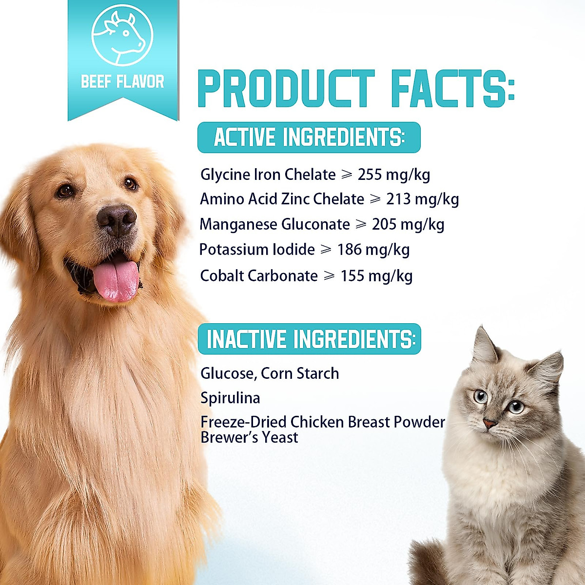 Pet Trace Mineral Supplement Tablets – Supports Nutritional Balance, Prevents Pica & Coprophagia, 150 Tablets