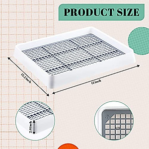 Bokon 2 Pcs Rabbit Large Litter Box for Cage Guinea Pig Litter Pan with Grid Rabbit Guinea Pig Toilet Ferret Corner Potty Trainner Ideal for Rats, Hamsters, Small Animals (15 x 12.2 x 2.6 Inch)