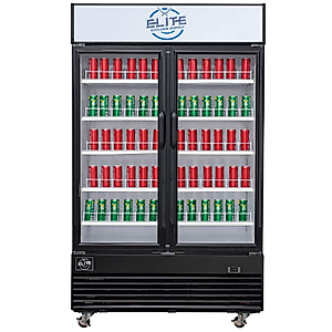 Elite Kitchen Supply Commercial ETL NSF 47" 34.4 cu. ft. Display Merchandiser Refrigerator with Glass Doors in Black