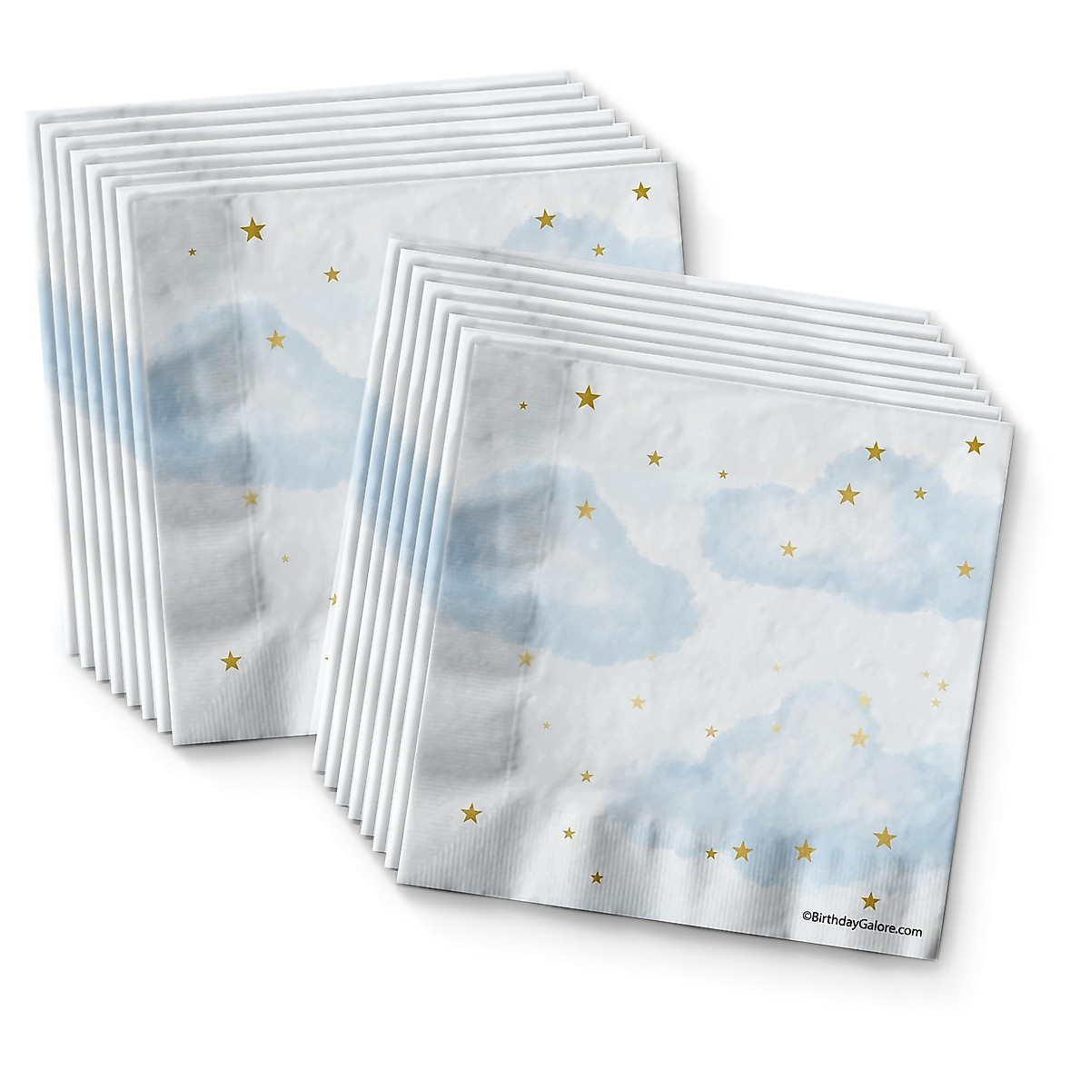 On Cloud Nine Birthday Party Supplies - Bridal Shower Tableware Set Includes Plates Napkins Cups - Kit for 16