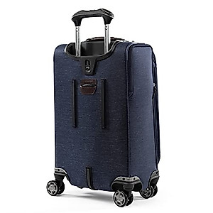 Travelpro Platinum Elite Softside Expandable Carry on Luggage, 8 Wheel Spinner Suitcase, USB Port, Suiter, Men and Women, True Navy Blue, Carry On 21-Inch